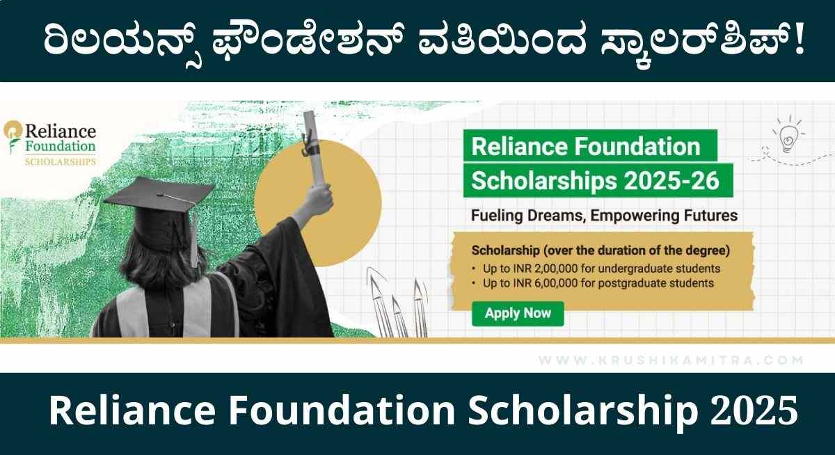 Reliance Scholarships-2025: ಪದವಿ ವಿದ್ಯಾರ್ಥಿಗಳಿಗೆ ರಿಲಯನ್ಸ್ ಸಂಸ್ಥೆಯಿಂದ ₹ 2.0 ಲಕ್ಷ ಸ್ಕಾಲರ್‌ಶಿಪ್ ...